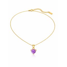Pure Schmuck Kette 'Velvet Heart Halskette Gold | Bridgerton' Damen Gr&ouml;&szlig;e 45 / 50cm dunkellila