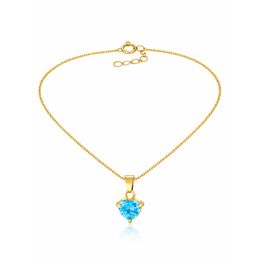 Pure Schmuck Kette 'Velvet Heart Halskette Gold | Bridgerton' Damen Gr&ouml;&szlig;e 45 / 50cm himmelblau
