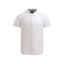 CMPD Kurzarm Leinenhemd mit Two-Tone-Struktur Herren Gr&ouml;&szlig;e XL grau