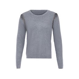 NAEMI Pullover Damen Gr&ouml;&szlig;e XS/S grau / dunkelgrau