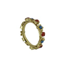 Gloria Mago Ring 'Sw multi-crystal flower ring in gold and blue' Damen Gr&ouml;&szlig;e 56 gold