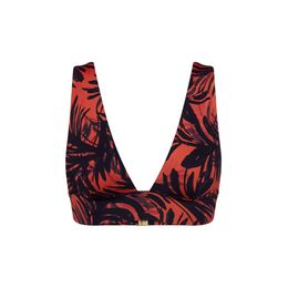 Triumph Bustier-Bikini-Top ' Red Label Summer Palm ' Damen Gr&ouml;&szlig;e 75 dunkelorange / schwarz