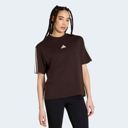 adidas Sportswear Sportshirt Damen Gr&ouml;&szlig;e S schoko / wei&szlig;
