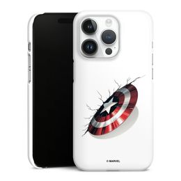DeinDesign iPhone 14 Pro Handy Premium Case Smartphone Handyh&uuml;lle Schutzh&uuml;lle gl&auml;nzend Captain America Official Licensed Product Marvel Premium Case