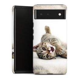 Google Pixel 6 Handy Panzer Handyh&uuml;lle robuste Outdoor H&uuml;lle Schutzh&uuml;lle matt Cat Pet Animals Tough Case