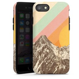 DeinDesign iPhone SE (2022) Handy Panzer Handyh&uuml;lle robuste Outdoor H&uuml;lle Schutzh&uuml;lle gl&auml;nzend Sunshine Mountain Retro Tough Case