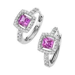 Giorgio Martello Milano Ohrringe Damen Gr&ouml;&szlig;e 15mm pink / silber / transparent