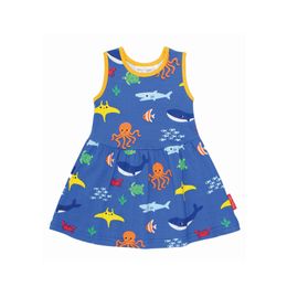 Toby tiger Kleid 'Bio-Baumwoll Kinder Sommerkleid mit Meerestiere-Druck' M&auml;dchen Gr&ouml;&szlig;e 92 blau