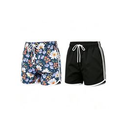 Riemot Badeshorts 'riemot Pack of 2 Women's Swimming Shorts, Quick-Drying Beach Shorts with Elastic Waistband and Drawstring, Swimming Shorts with 