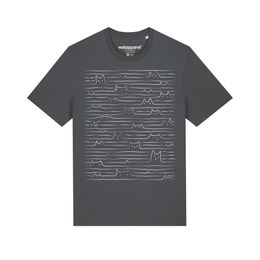 Watapparel Shirt 'Doodle Cats' Herren Gr&ouml;&szlig;e M anthrazit / wei&szlig;