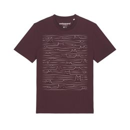 Watapparel T-Shirt ' Doodle Cats ' Herren Gr&ouml;&szlig;e XXXL dunkelrot / wei&szlig;