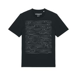 Watapparel T-Shirt ' Doodle Cats ' Herren Gr&ouml;&szlig;e L schwarz / wei&szlig;
