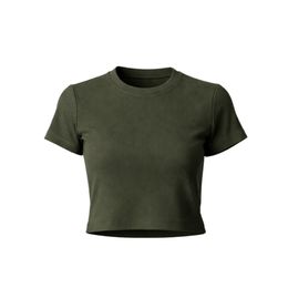 GORG Shirt 'Geripptes Cropped T-Shirt' Damen Gr&ouml;&szlig;e XL hellbraun