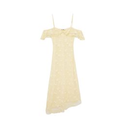 KOTON KLEIDER ' T&uuml;ll-Maxikleid mit R&uuml;schen ' Damen Gr&ouml;&szlig;e 42 gelb Sommerkleid