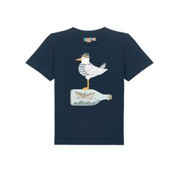 Watabout.kids T-Shirt 'M&ouml;we mit Hut' M&auml;dchen Gr&ouml;&szlig;e 98/104 navy / mischfarben