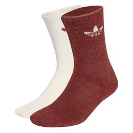 adidas originals Socks 'Fluffy Crew 2 Pairs' female size 37/39 Chestnut brown / Off white
