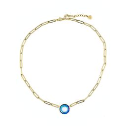 Sergio Engel Necklace 'Cosmic Kette 04 Vergoldete Edelstahlkette mit Cosmic-Kristall-Anh&auml;nger' female size 37/ 41 Blue