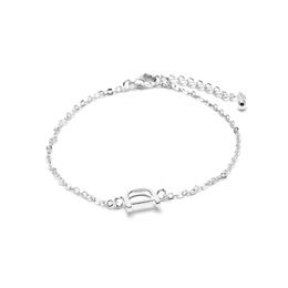 Luxenter Armband 'Alphabet D' Damen Gr&ouml;&szlig;e 19 cm silber
