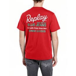 Replay T-Shirt Herren Gr&ouml;&szlig;e M gr&uuml;n / rot / wei&szlig;