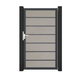 GroJa Einzeltor 'Solid Grande Premium' BPC/Aluminium Universal DIN sandfarben/anthrazit 100 x 180 cm