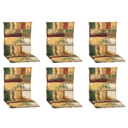 Beo Niedriglehner-Auflagenset 'Glasgow' beige/gr&uuml;n 48 x 100 x 5 cm 6 St&uuml;ck