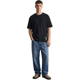 LTB Jeans Shirt 'Relaxed Embroidered Slogan T-Shirt' male size XXL Navy