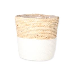 Pflanzkorb Seegras natur/wei&szlig; &Oslash; 32 x 31 cm