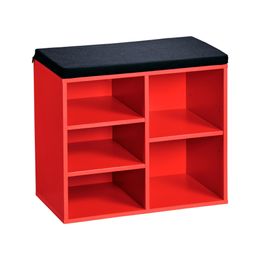 Kesper Schuhschrank rot mit Sitzkissen 51,5 x 48 x 29,5 cm