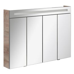 Fackelmann LED-Spiegelschrank 'Twindy' braun 110 x 78,4 x 16,2 cm