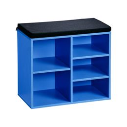 Kesper Schuhschrank blau mit Sitzkissen 51,5 x 48 x 29,5 cm
