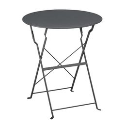 Gartentisch 'Nika' klappbar Stahl grau &Oslash; 60 x 70 cm