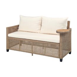 Gartenbank 'Ricarda' 3-Sitzer Stahl hellbraun 150 x 81 x 67 cm