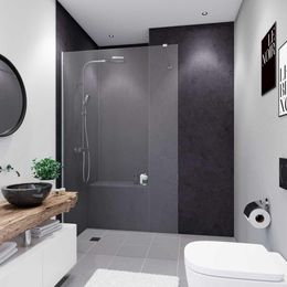 Breuer Duschr&uuml;ckwand Softtouch Steinoptik anthrazit 100 x 210 cm