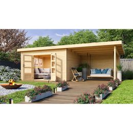 Karibu Gartenhaus-Set 'Fortheim 4' Fichtenholz naturbelassen 229,5 x 664 x 309 cm