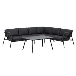 Mandalika Loungem&ouml;belset 'Lido' Aluminium schwarz 4-teilig