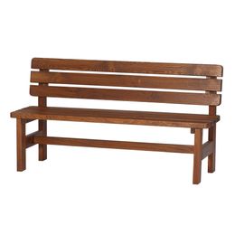 Natura Gartenbank 'Tessin' 3-Sitzer Kiefernholz braun 150 x 80 x 41 cm