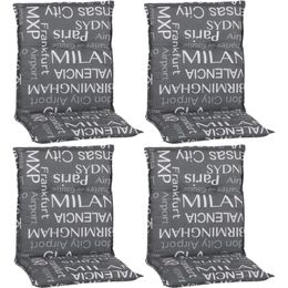 Beo Niedriglehner-Auflagenset 'Bellona' grau 50 x 101 x 6 cm 4 St&uuml;ck