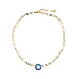 Sergio Engel Kette 'Cosmic Kette 04 Vergoldete Edelstahlkette mit Cosmic-Kristall-Anh&auml;nger' Damen Gr&ouml;&szlig;e 37/ 41 dunkelpink