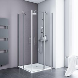Schulte Eckeinstieg 'ExpressPlus - Alexa Style 2.0' 4-teilig inkl. Duschwanne flach 80 x 80 x 192 cm