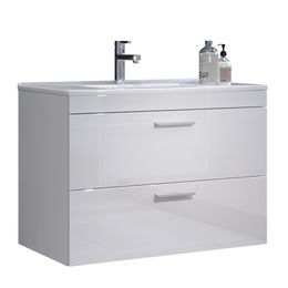 TRENDTEAM Waschbecken mit Unterschrank 'Devon' wei&szlig; Hochglanz 81 x 59 x 47 cm