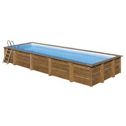 GRE Massivholzpool-Set 'Mint' 1010 x 418 x 146 cm mit Leiter und Sandfilter