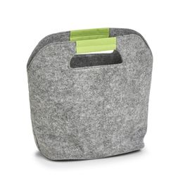 zeller K&uuml;hltasche Filz grau/gr&uuml;n 24 x 28 x 16 cm