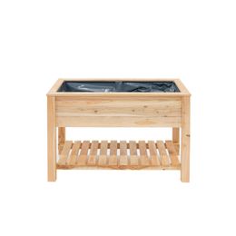 WESTMANN Hochbeet mit Ablage 'Emily' Natur L&auml;rchenholz 120 x 65 x 75 cm
