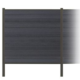Elephant Zaun-Komplettset 'Roma Line' WPC anthrazit mit Pfosten zum Einbetonieren 751 x 180 cm