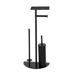 Wenko Stand WC-Garnitur 'Cosenza' 4-in-1 matt schwarz mit Ablage