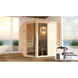 Weka Elementsauna 'Varberg 3' mit 7,5 kW OS-Ofenset, Steuerung, Glast&uuml;r, Fenster 192 x 192 x 199 cm