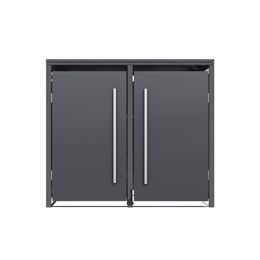 WESTMANN M&uuml;lltonnenbox 'Pedura' Stahl 2 x 240 l anthrazit 132 x 80 x 116 cm, mit Fu&szlig;pedal