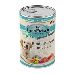 LANDFLEISCH Hundefutter 'Classic' Rinderherz, Reis 400 g