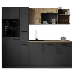respekta K&uuml;chenzeile 'Oliver' mit E-Ger&auml;ten eichefarben/grau 235 cm
