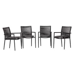 Acamp Gartenstuhlset 'New Jersey' stapelbar Aluminium anthrazit 4 St&uuml;ck